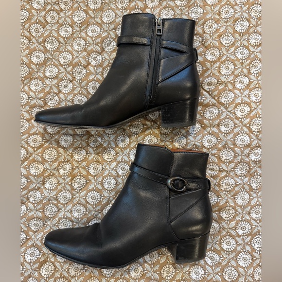 Coach | Shoes | Coach Black Leather Ankle Boots Vintage | Poshmark